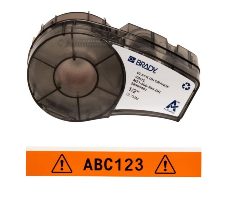 Brady Labels M21-500-595-OR 12.7 x 6.4 m, Orange on Black, Self ...